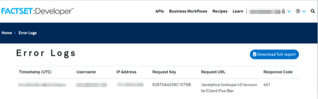 FactSet Developer Portal | Developer