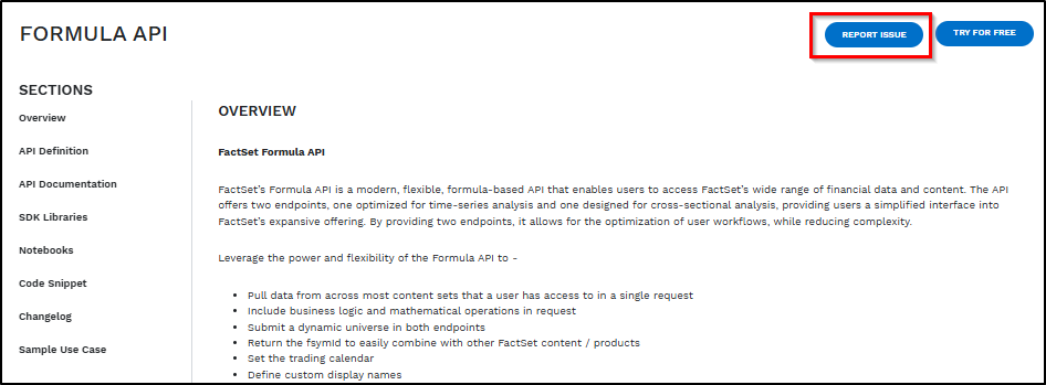 FactSet Developer Portal | Developer