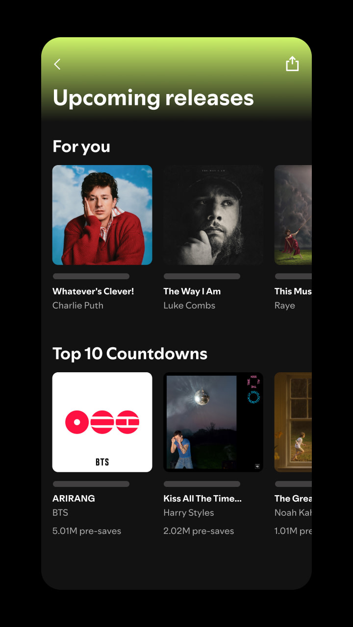 Countdown Pages – Spotify for Artists