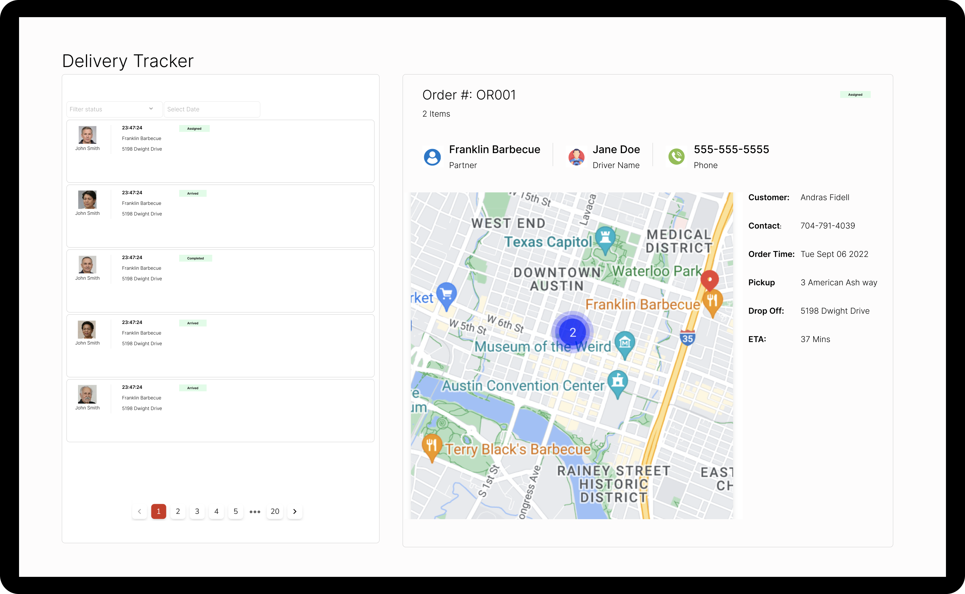 Delivery Service Management Template