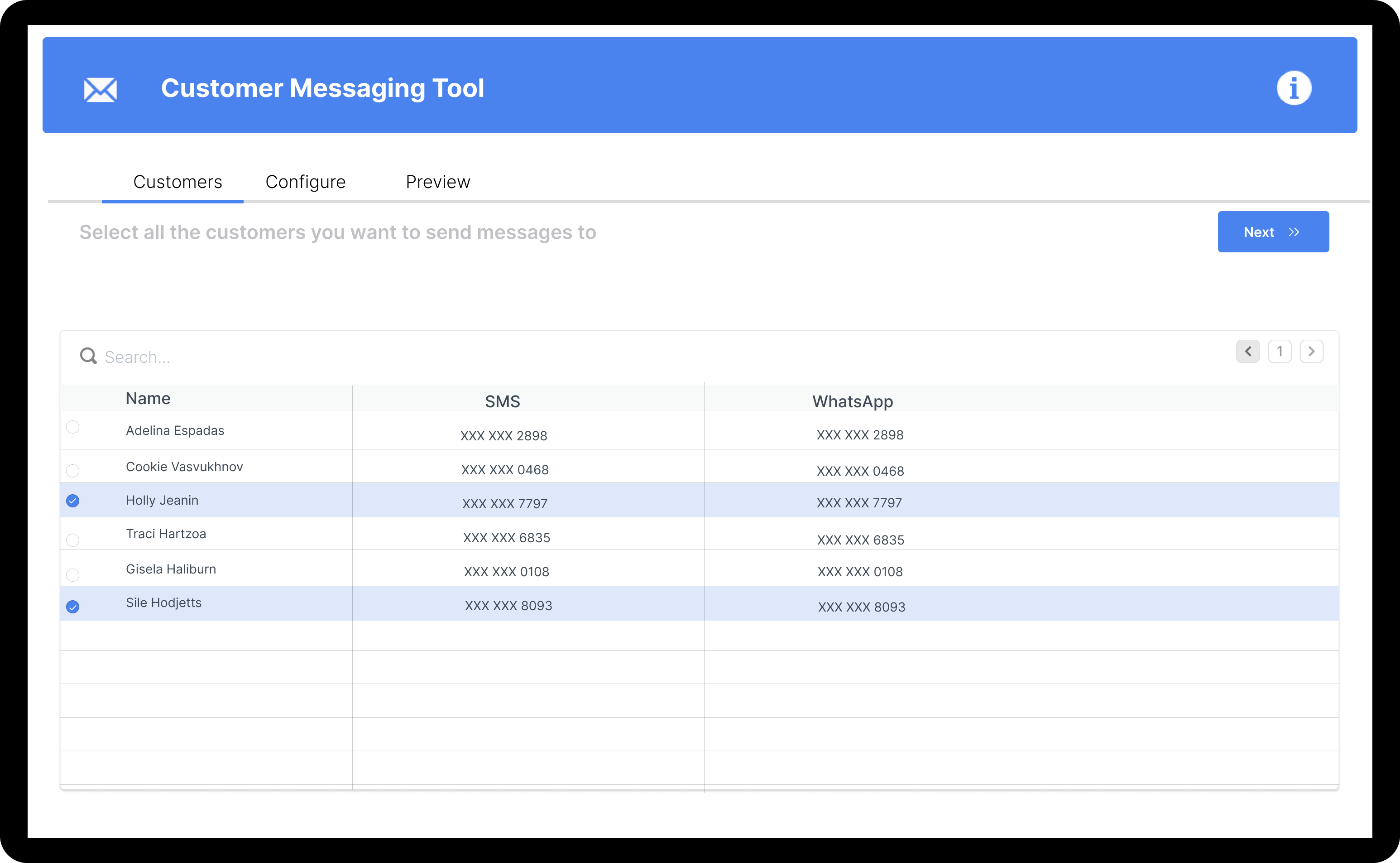 Customer Messaging Tool Template