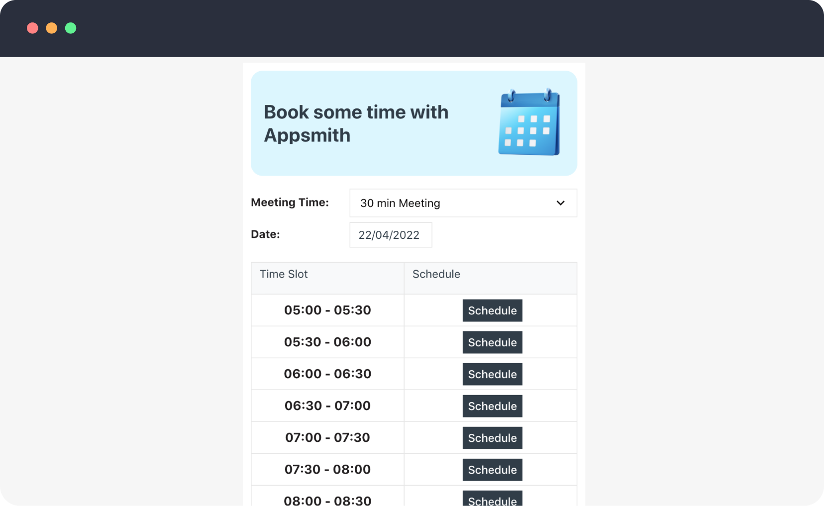 Meeting Scheduler Template