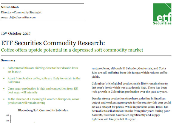 Coffee offers upside potential in a depressed soft commodity market