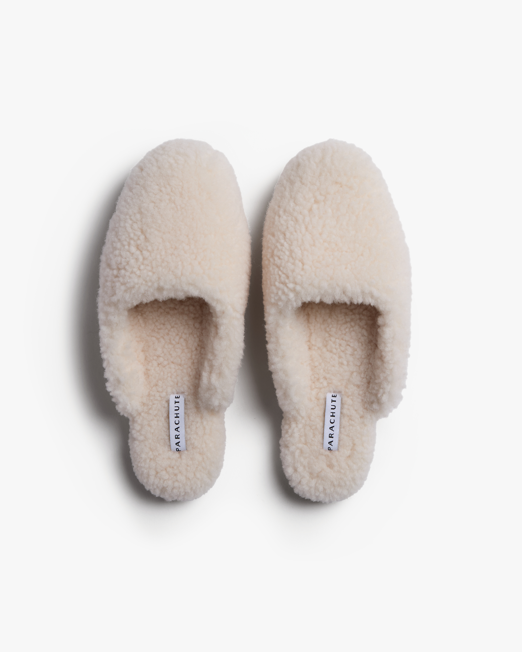 Shearling Wool Lounge Slippers Natural Large
