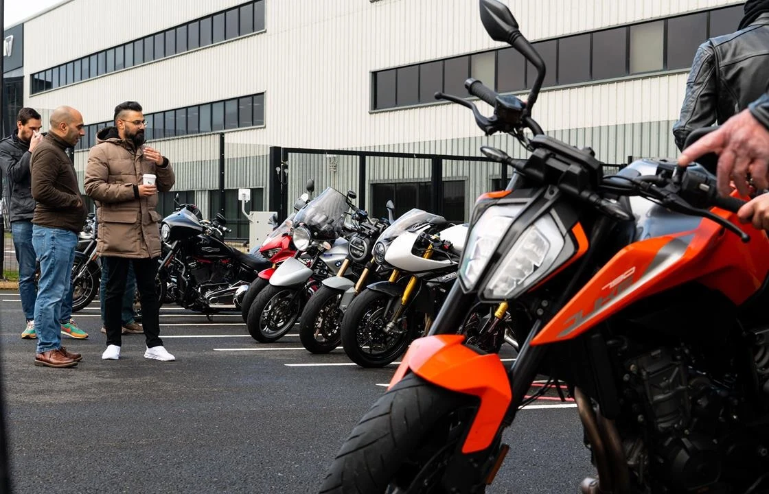 Two And Four Wheels Mix At Triumphant Coffee Run