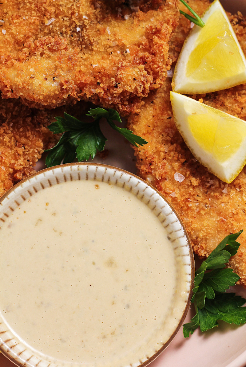 Crispy Chicken Cutlets with Tonnato Sauce | Whisper of Yum
