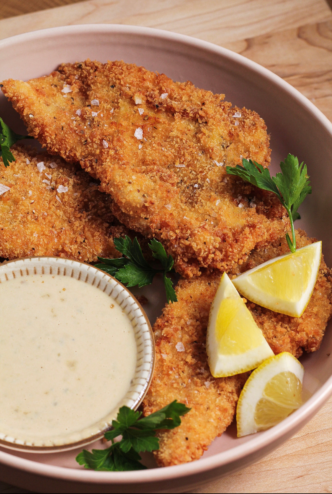 Crispy Chicken Cutlets with Tonnato Sauce | Whisper of Yum