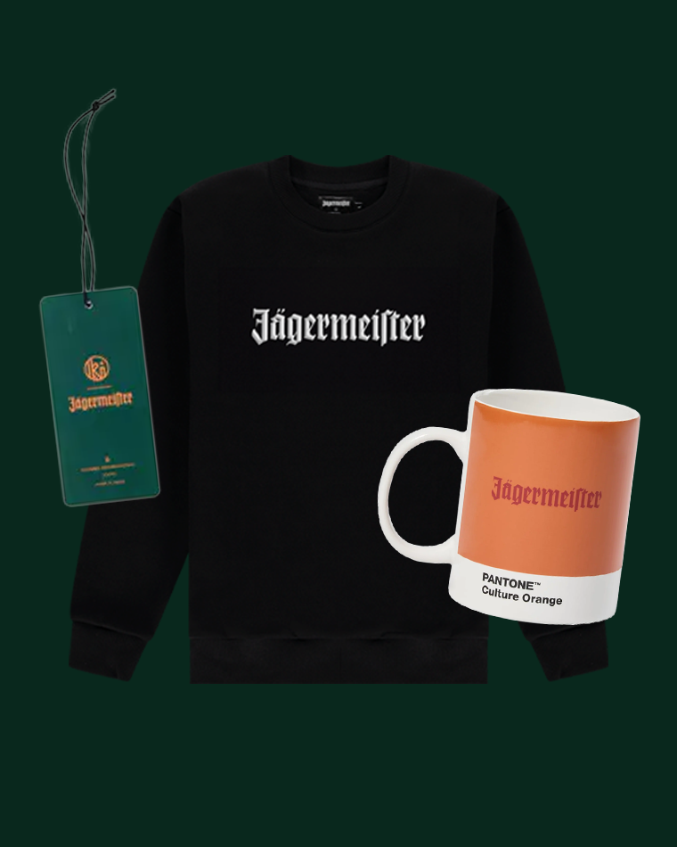 Jägermeister Sweater Bundle with Orange Mug and Fragrance Paper