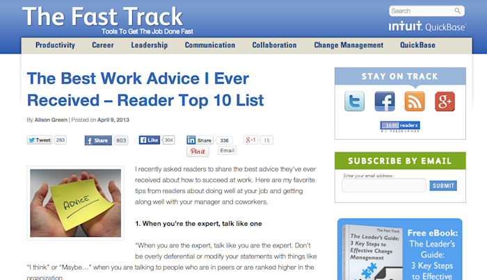 12 Popular Productivity Blogs and 36 of Their Most Shared Posts