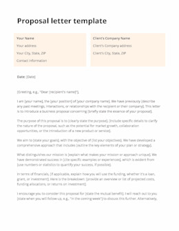 Proposal Letter Format For Business Infoupdate