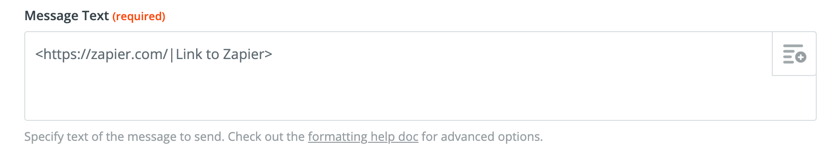 How to format a Slack message in Zapier