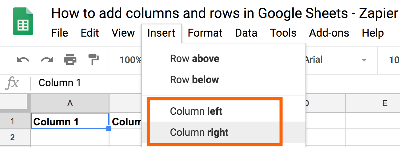 How to Add Columns or Rows in Google Sheets