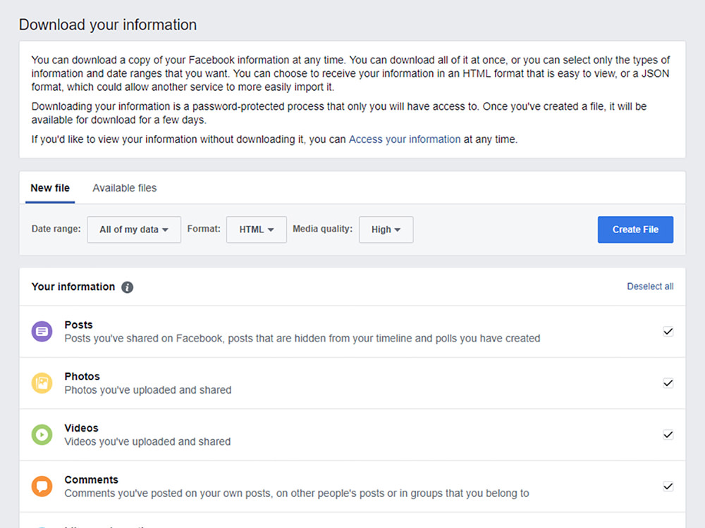 How to Download Everything You've Shared on Facebook, Twitter, and ...