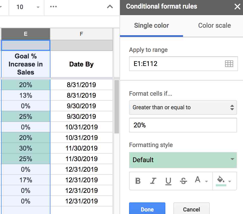 How to Use Conditional Formatting in Google Sheets