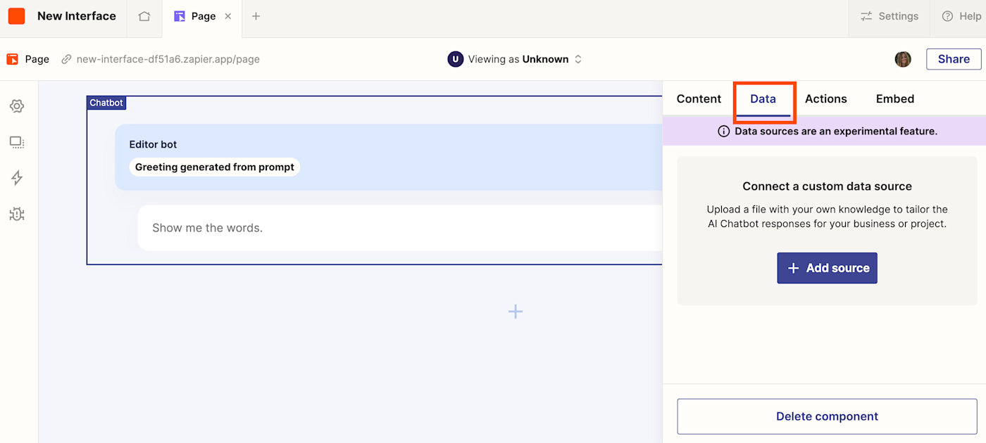 How to create a custom AI chatbot with Zapier Interfaces