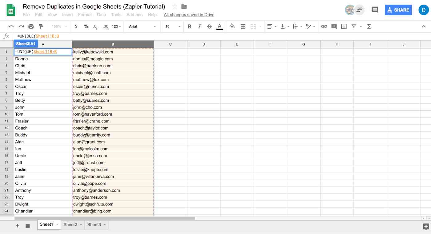 How to Remove Duplicates in Google Sheets