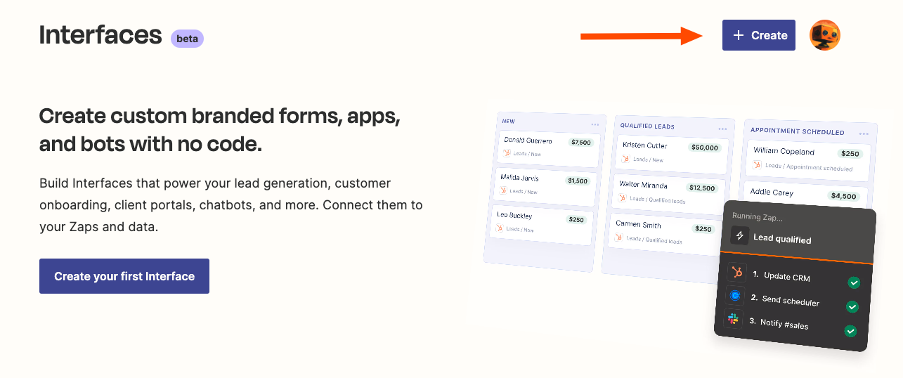 Zapier Interfaces: A no-code app builder powered by automation