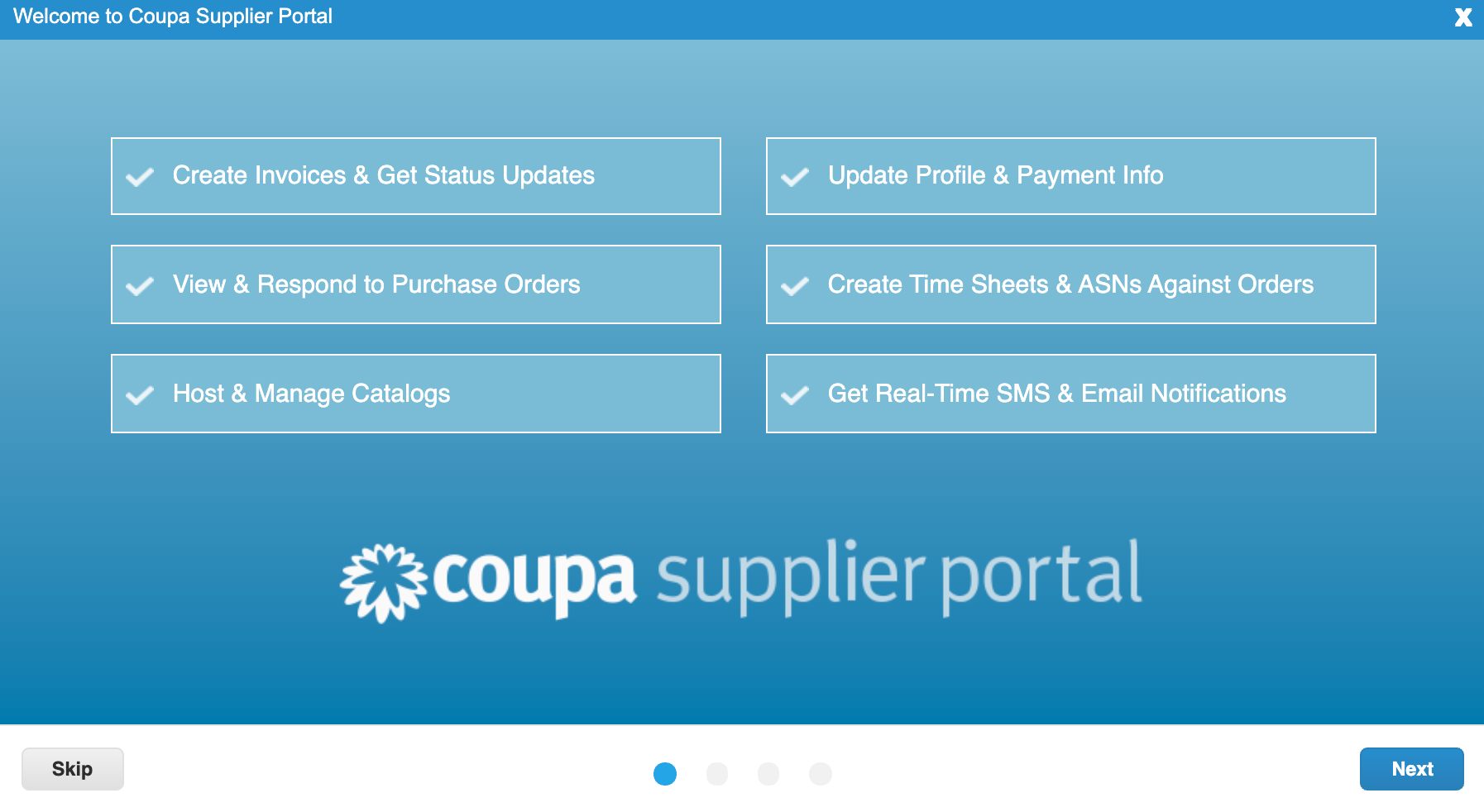 Coupa supplier store