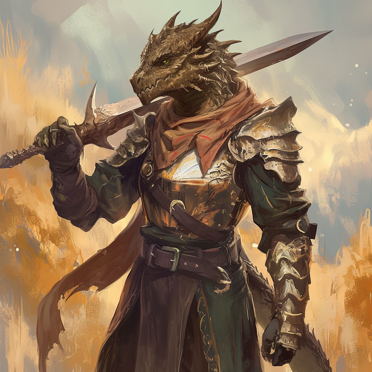 Gold Dragonborn in 2025 | Dnd paladin, Roleplaying game, Dragon born