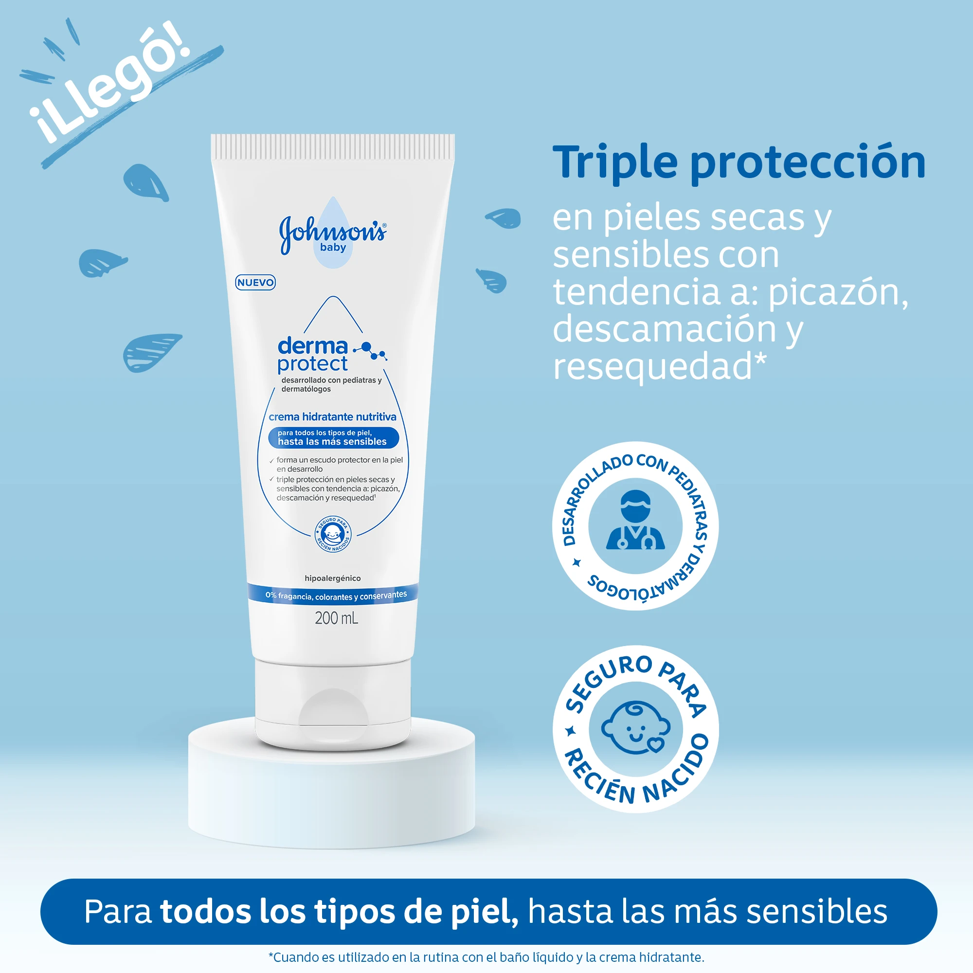 Crema Corporal Bebé JOHNSON'S Derma Protect