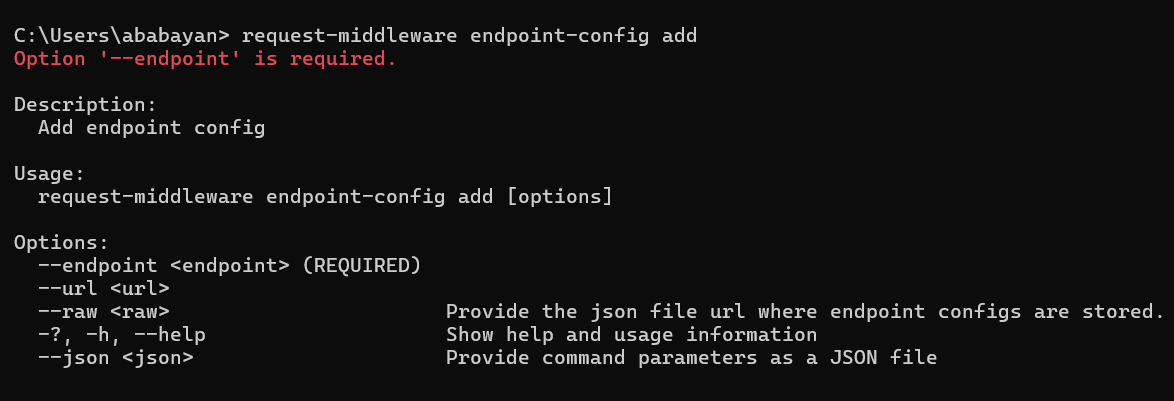 Use Endpoint-Config command