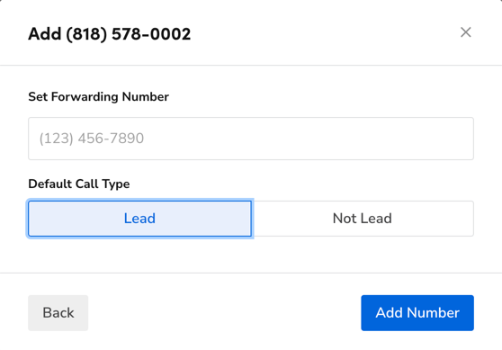 Set Forwarding settings for a tracking number.