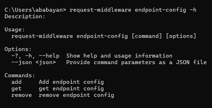 Use the Endpoint-Config command
