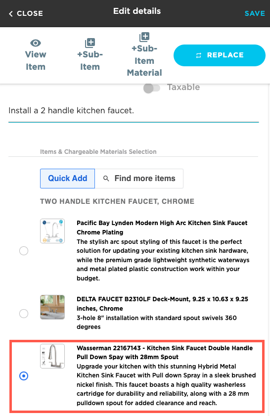 Viewing configurable services in ServiceTitan Mobile