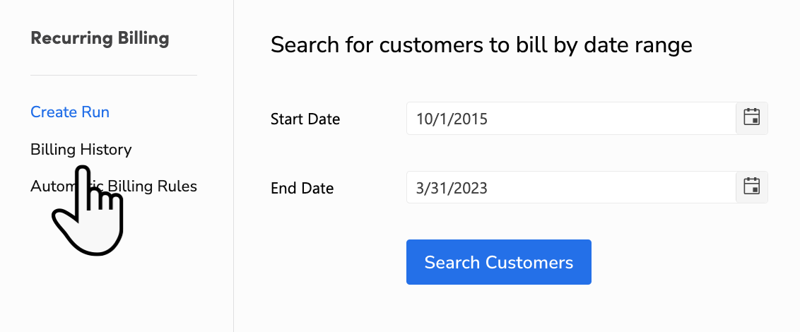 Process recurring billing