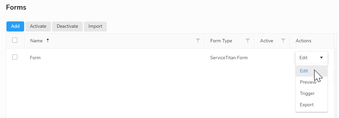 Create a form in ServiceTitan
