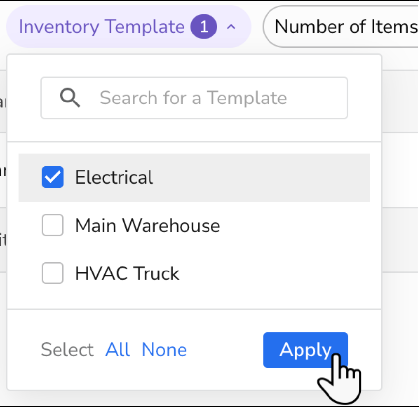 Inventory template type - IC