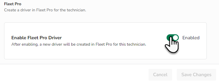 Enable Fleet Pro Driver