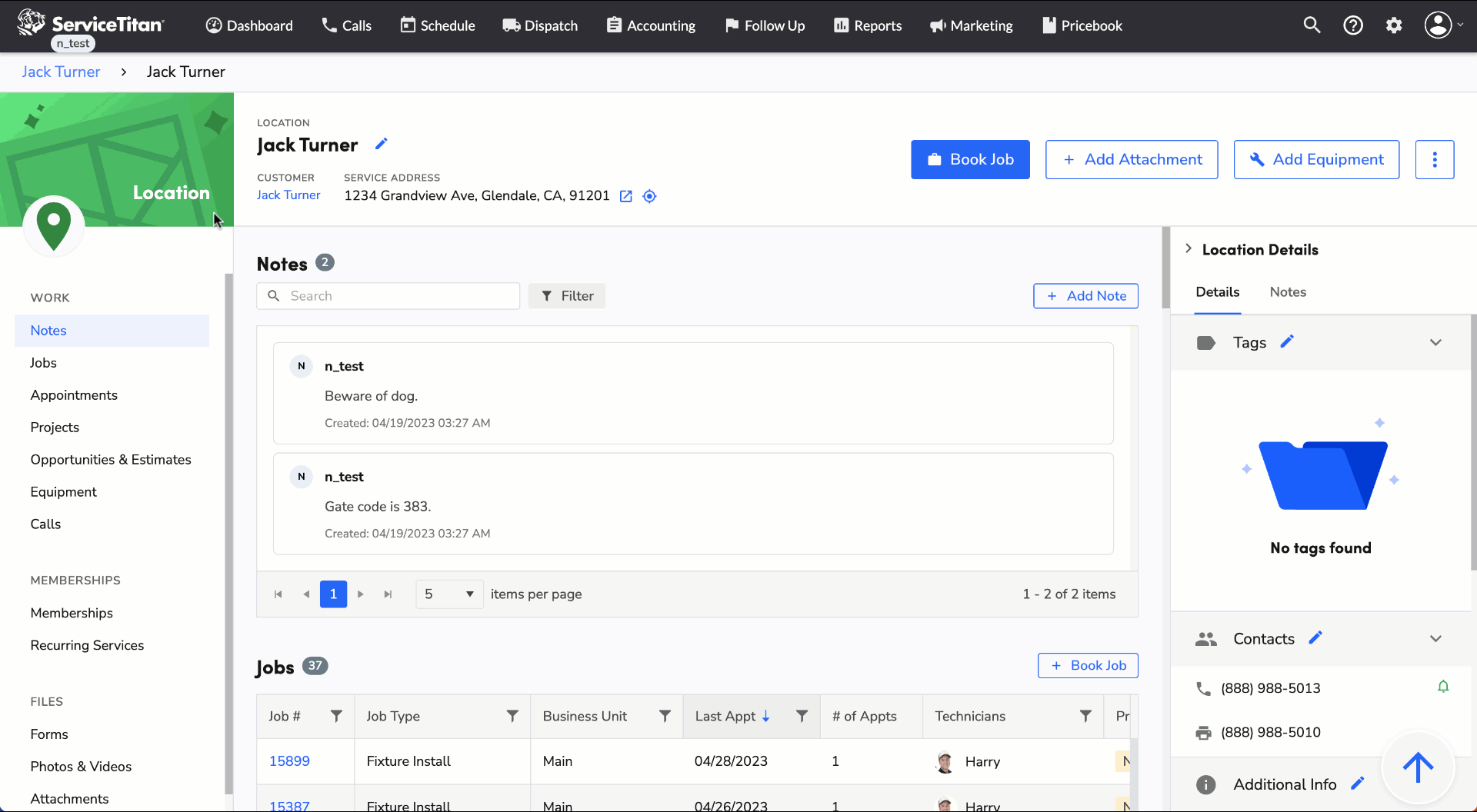 Manage customer and location records