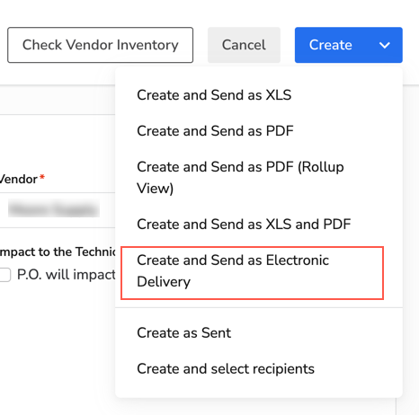 Send a purchase order electronically