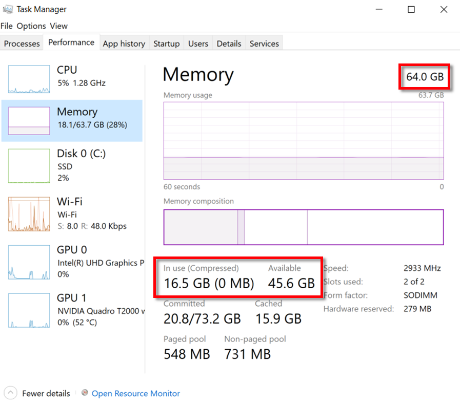 Viewing the computer performance of a Windows device