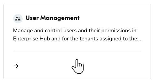 Cursor clicking the User Management module in Enterprise Hub