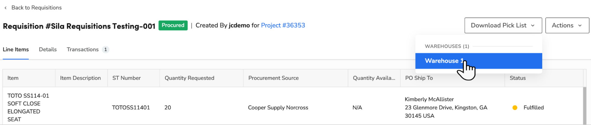 Edit Download And Cancel Inventory Requisitions