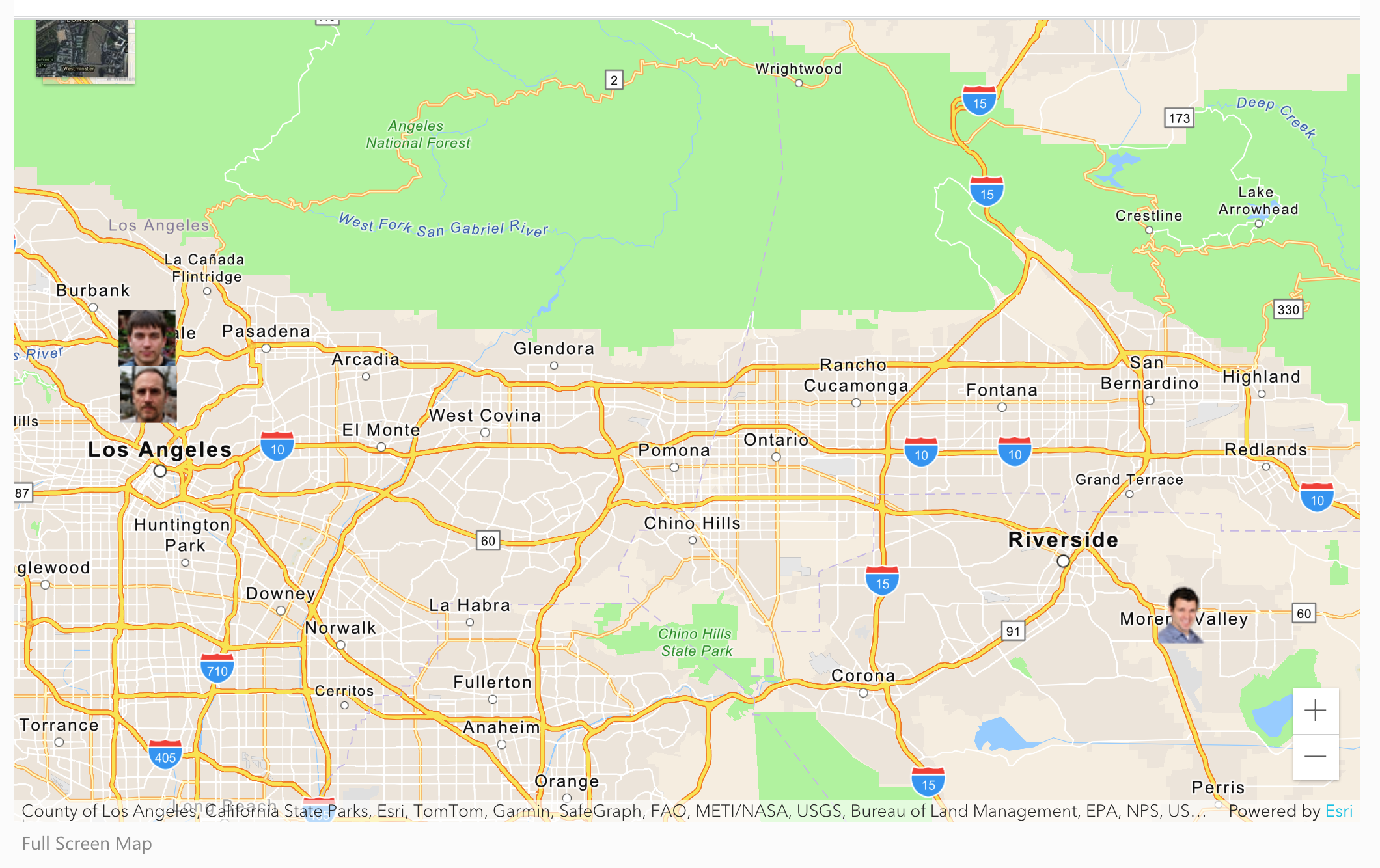 The map at the bottom of the ServiceTitan Dispatch Board.