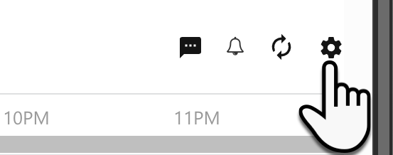 A cursor selecting Settings on the ServiceTitan Dispatch Board.
