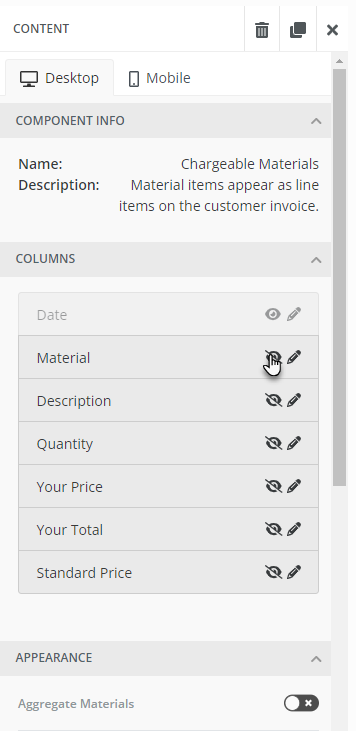 Hide a specific content