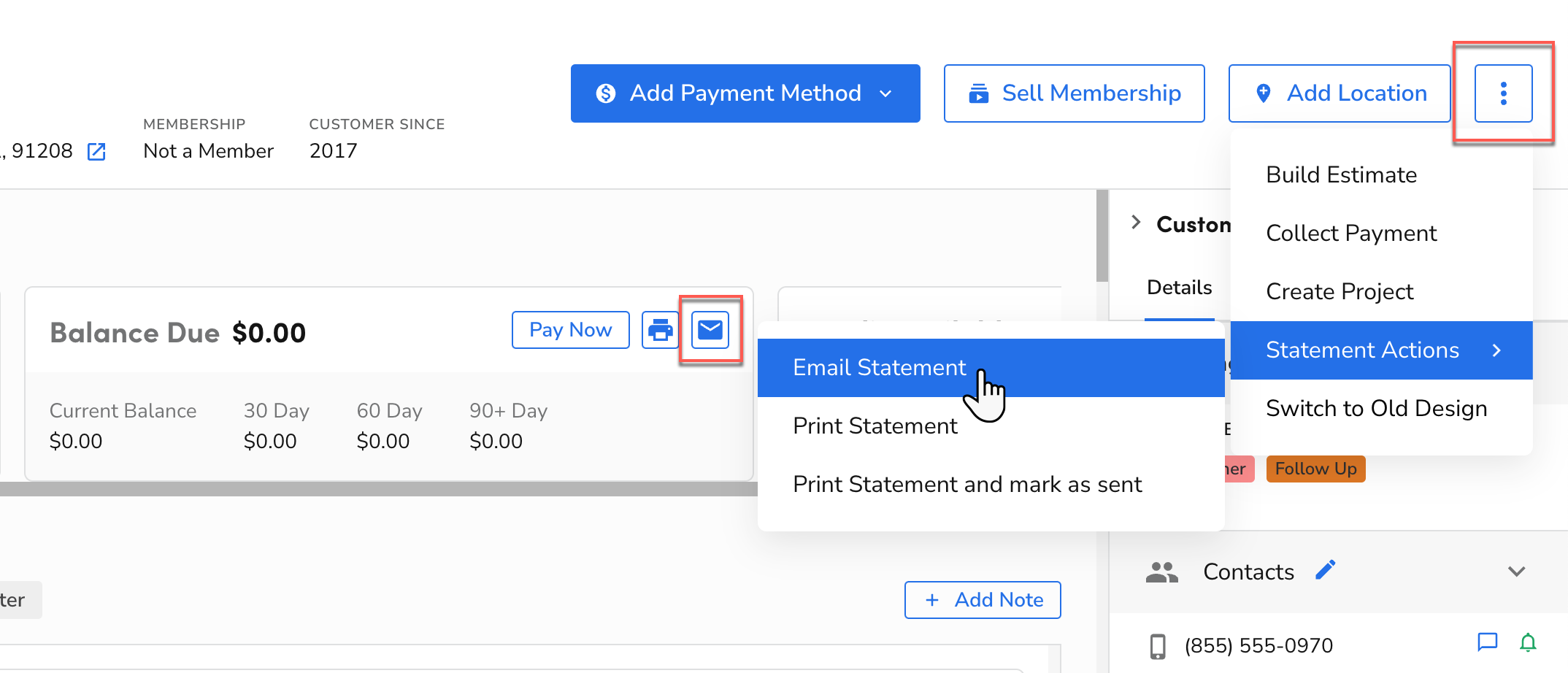 Send customer statements