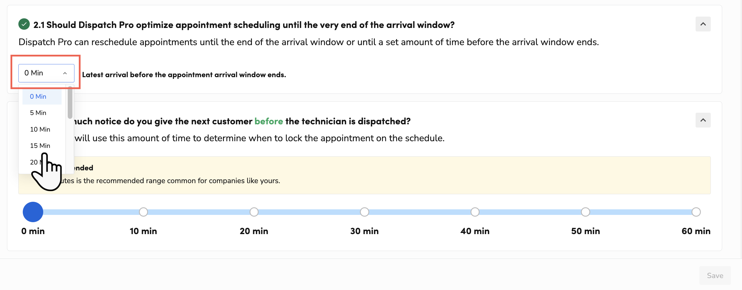 Adjust Dispatch Pro Locking Jobs settings