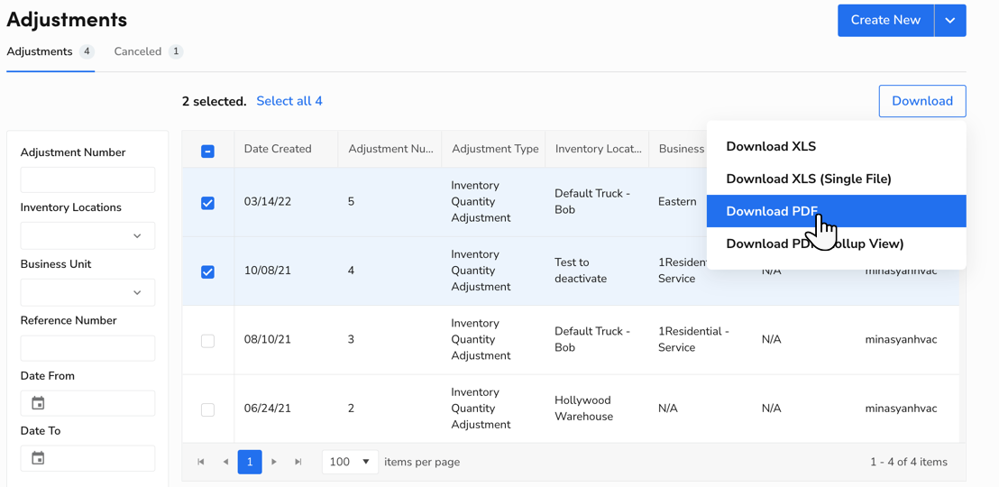 Adjustments overview