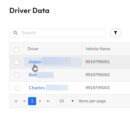A cursor clicking a technician's name.