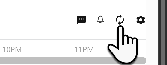 A cursor selecting the Sync button on the ServiceTitan Dispatch Board.