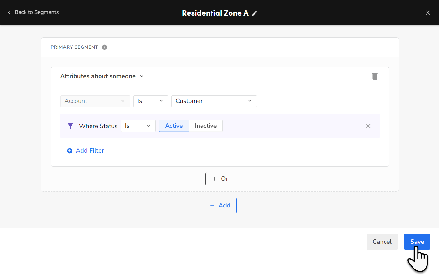 Filters for the Primary Segment