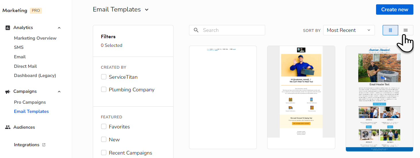 View email templates