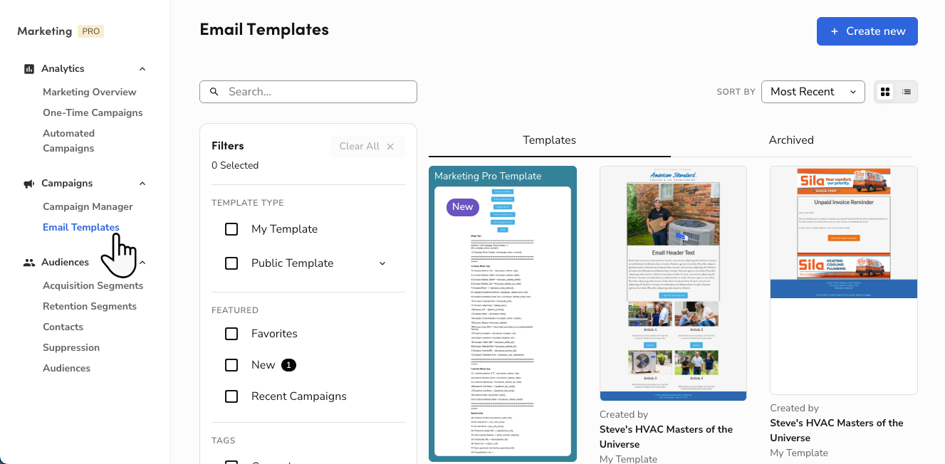 View email templates