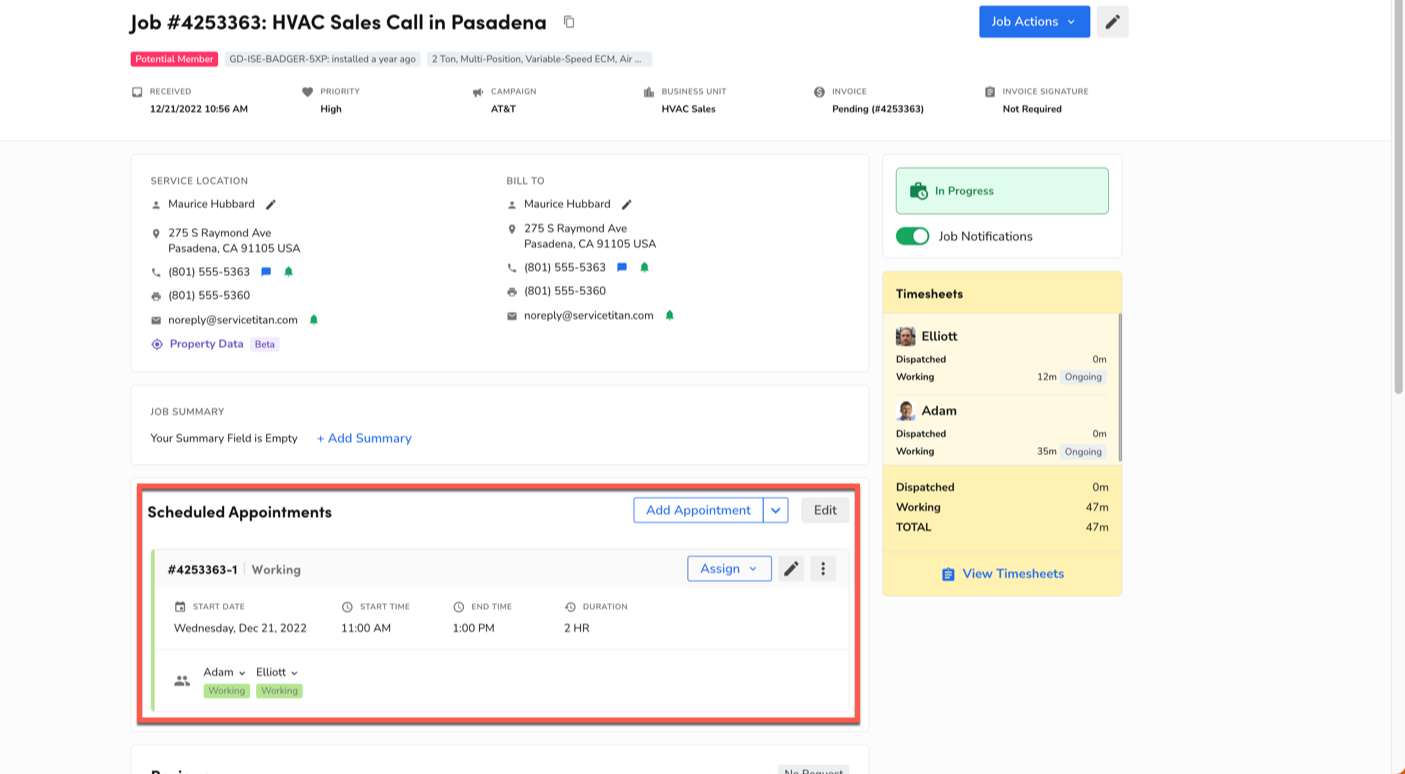 job with appointment