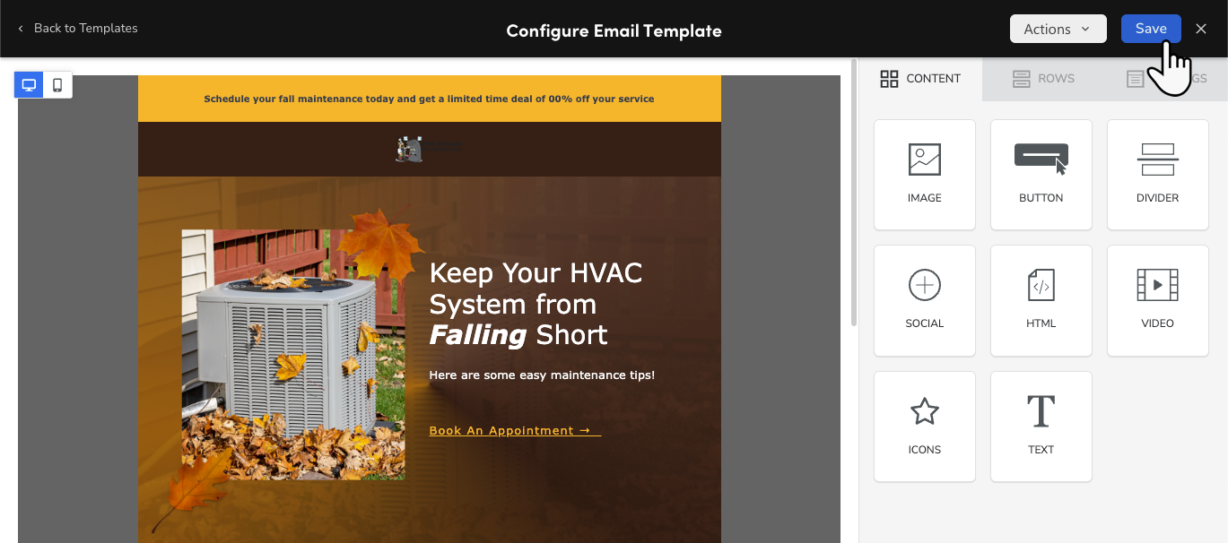 Email Templates Actions